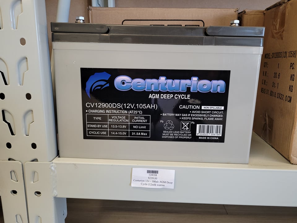 Centurion 12V 100Ah Deep Cycle - AGM Battery – Townsville Wholesale ...